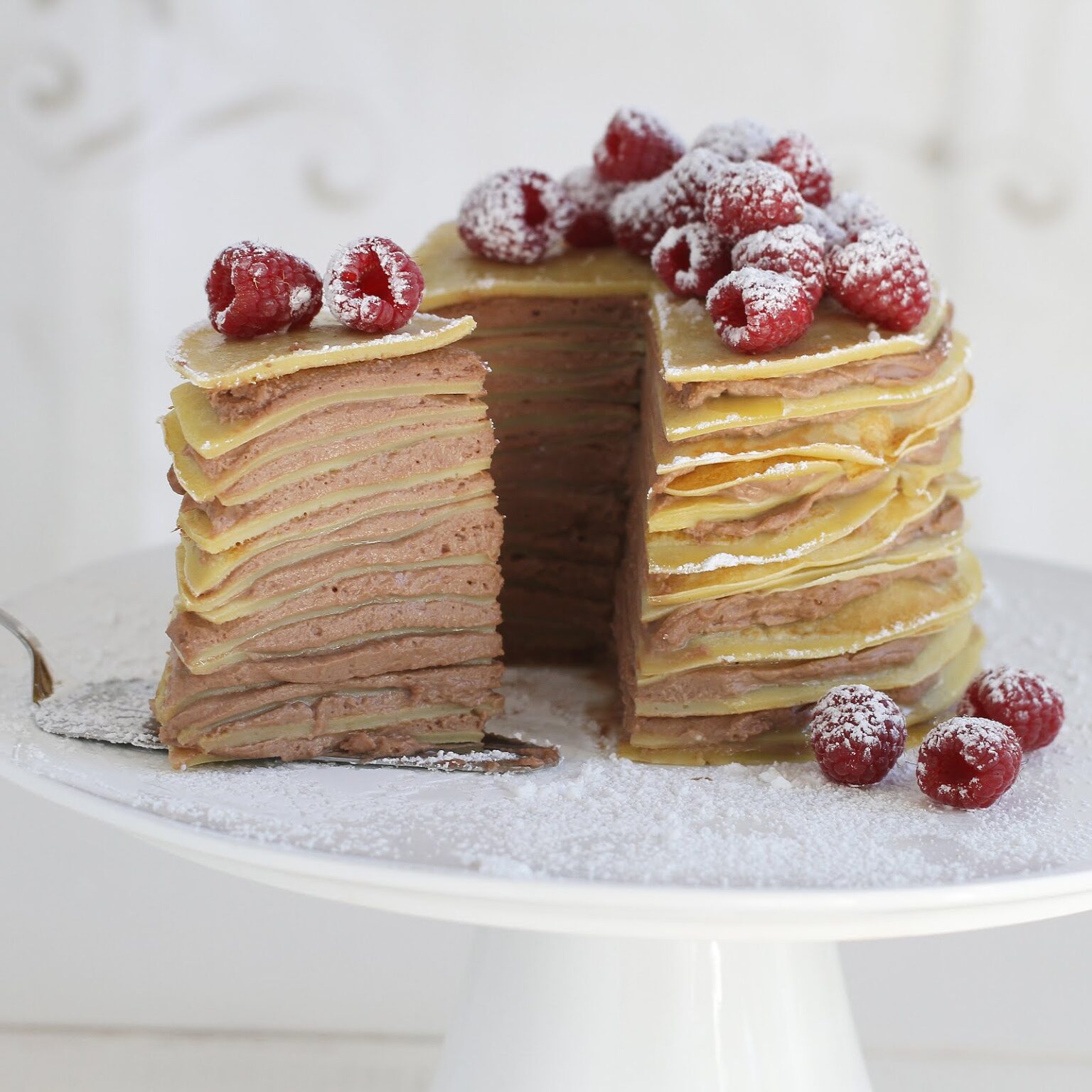 Chocolate Crepe Cake Recipe - Yummmmmm! - Thrifty Jinxy