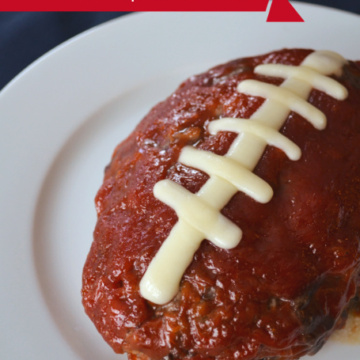Football Shaped Meatloaf - Fun Super Bowl Recipe Idea - Thrifty Jinxy