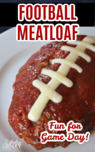 Football Shaped Meatloaf - Fun Super Bowl Recipe Idea - Thrifty Jinxy