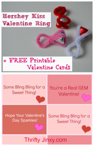 Hershey Kiss Ring Valentine Craft with Printable Cards! - Thrifty Jinxy