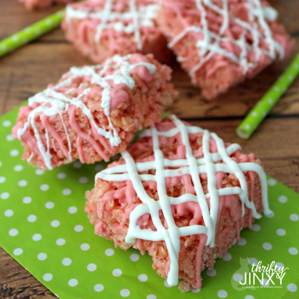 Pink Lemonade Rice Krispie Treats Recipe - Thrifty Jinxy