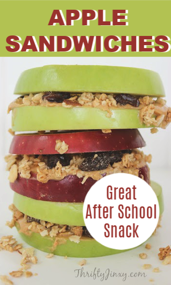 Apple Sandwiches Recipe - Great After School Snack! - Thrifty Jinxy