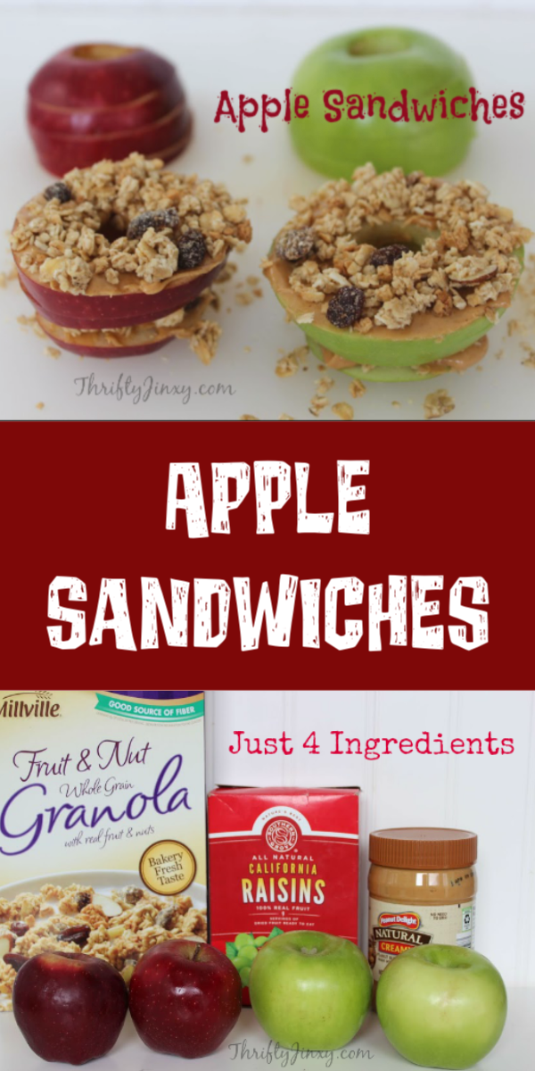 Apple Sandwiches Recipe - Great After School Snack! - Thrifty Jinxy
