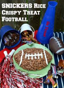 SNICKERS Rice Crispy Treat Football Recipe for Game Day - Thrifty Jinxy