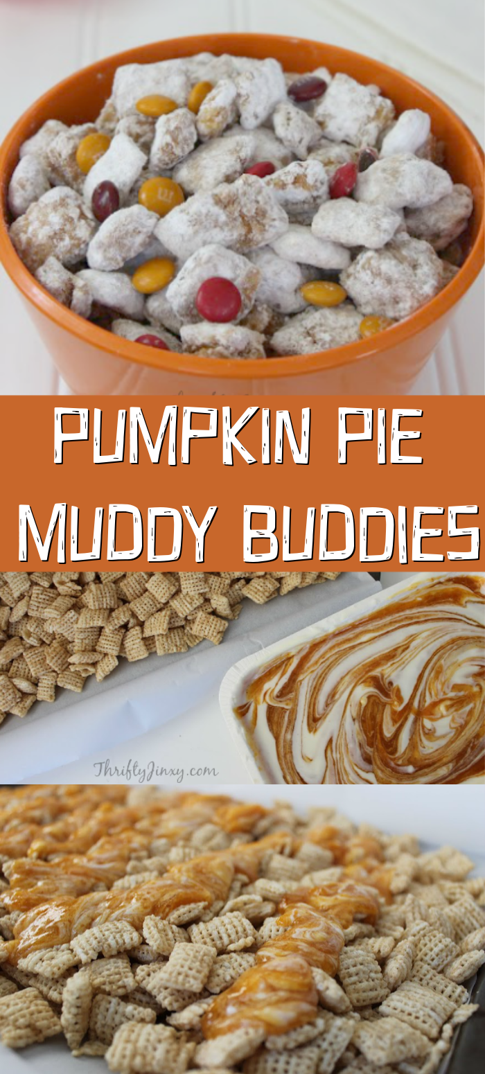 Pumpkin Pie Muddy Buddies Recipe - Thrifty Jinxy