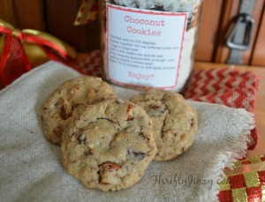 Choconut Cookie Mix in Jar Recipe - Easy DIY Gift - Thrifty Jinxy