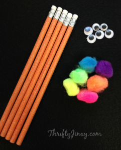 Easy DIY Spooky Monster Pencils Craft - Thrifty Jinxy