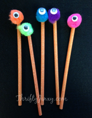 Easy DIY Spooky Monster Pencils Craft - Thrifty Jinxy