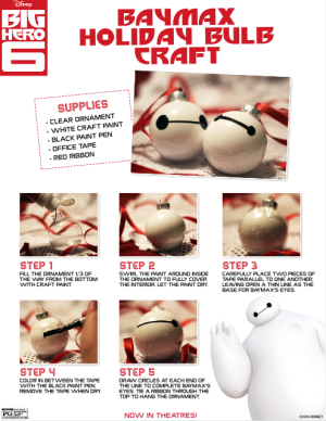 Baymax Holiday Ornament DIY Craft - Thrifty Jinxy