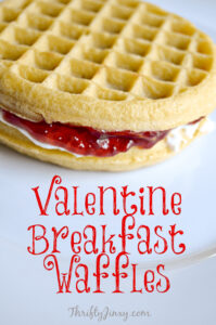 Valentine Breakfast Waffles Recipe - Thrifty Jinxy