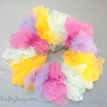 DIY Spring Tulle Wreath Craft - Thrifty Jinxy