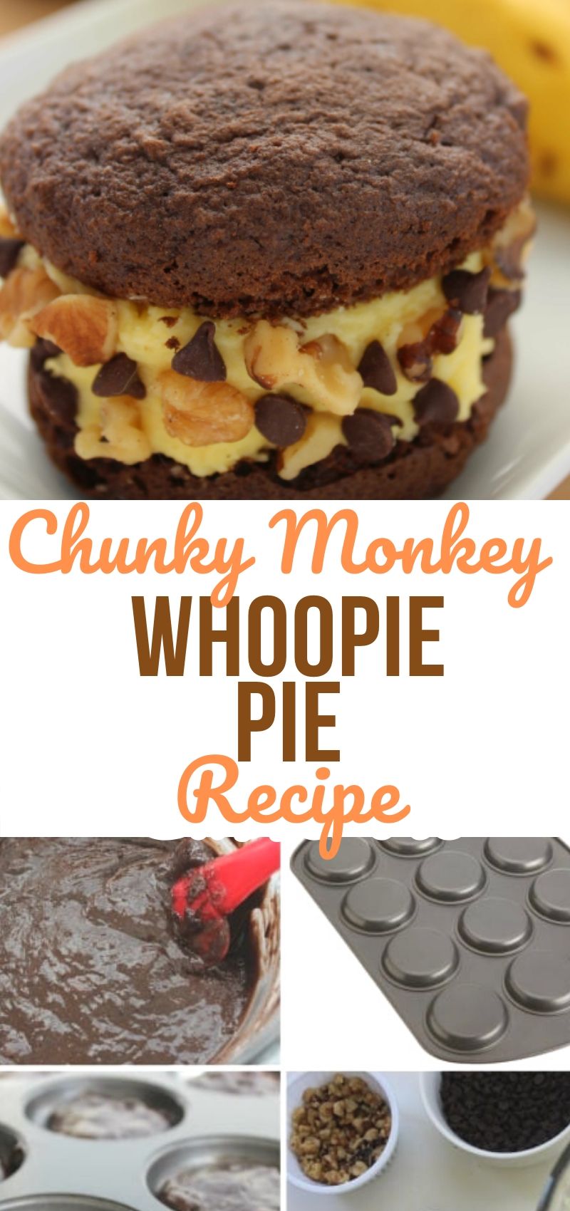 Chunky Monkey Whoopie Pies Recipe - Yummy Chocolate Banana Treat ...
