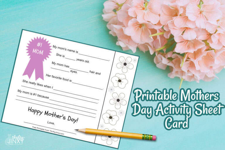 Free Printable Mothers Day Activity Sheet Card for Mom and Grandma ...