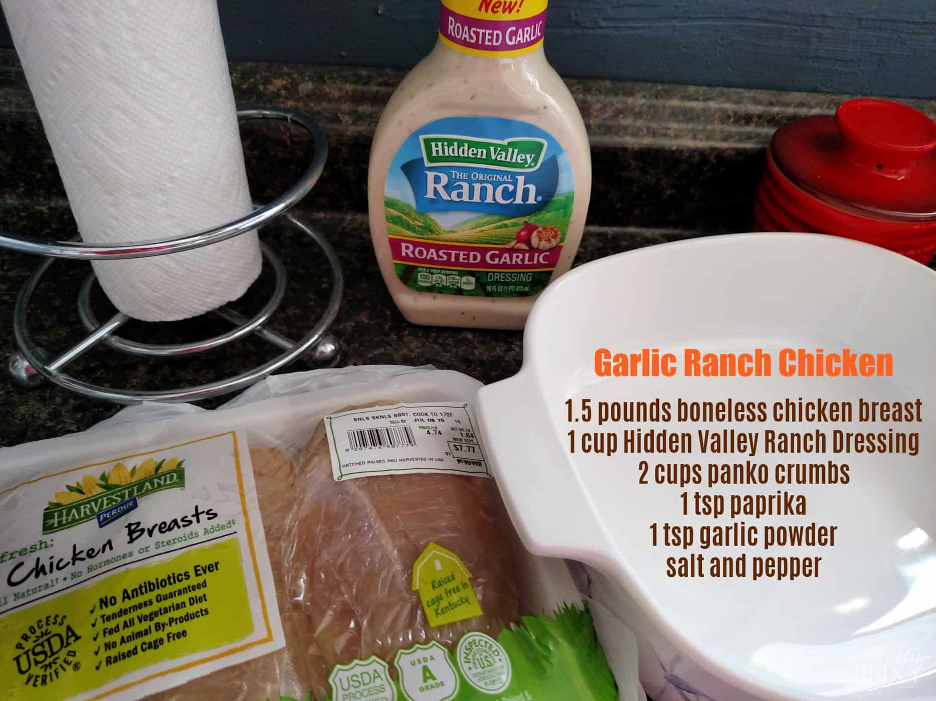 Crispy Garlic Ranch Chicken Recipe with Garlic Ranch Potatoes and ...