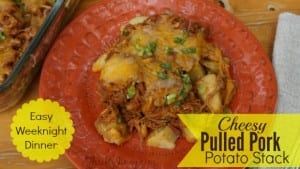 Cheesy Pulled Pork Potato Stack Recipe - We Love Simple Dinners ...