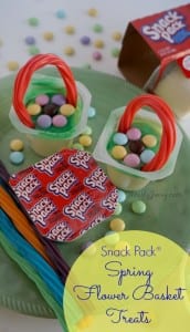 Springtime Flower Basket Treats with Snack Pack - Thrifty Jinxy
