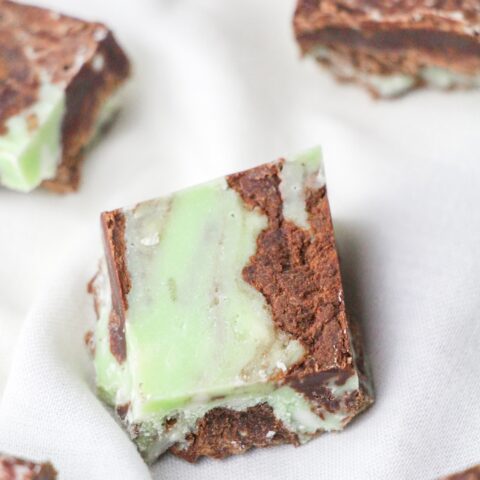 Easy 5 Ingredient Mint Chocolate Fudge Recipe - Thrifty Jinxy