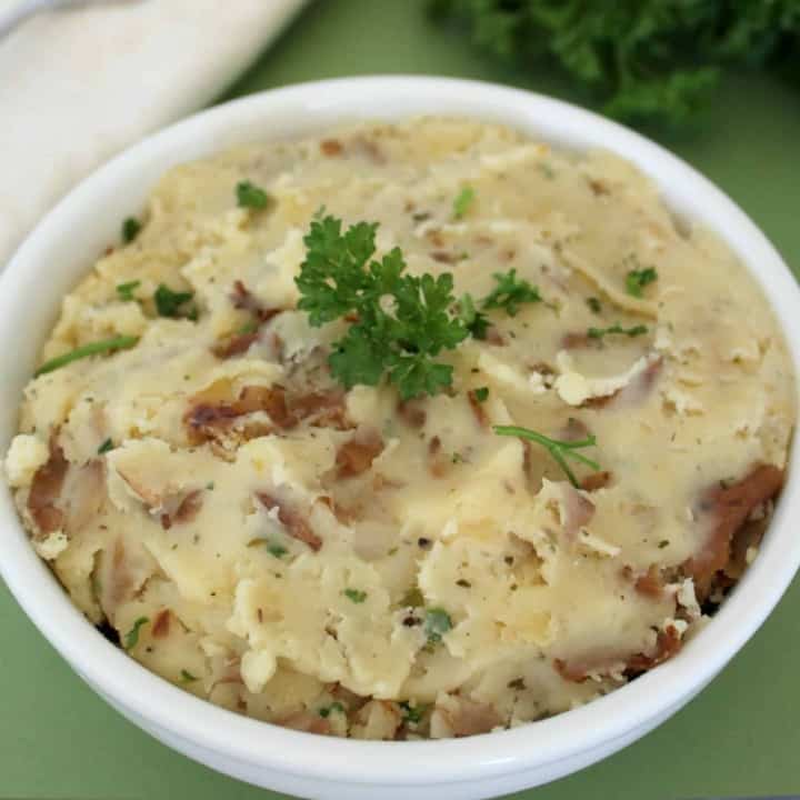 Slow Cooker Garlic Herb Mashed Potatoes Recipe - Thrifty Jinxy