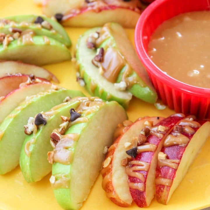 Caramel Apple Nachos Recipe - Thrifty Jinxy