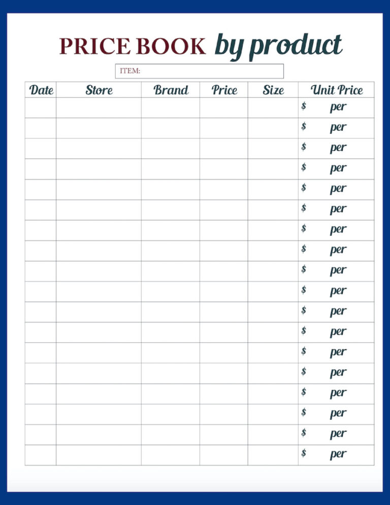 How to Make a Grocery Price Book - Thrifty Jinxy