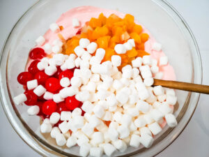Cherry Fruit Marshmallow Salad Recipe - Thrifty Jinxy