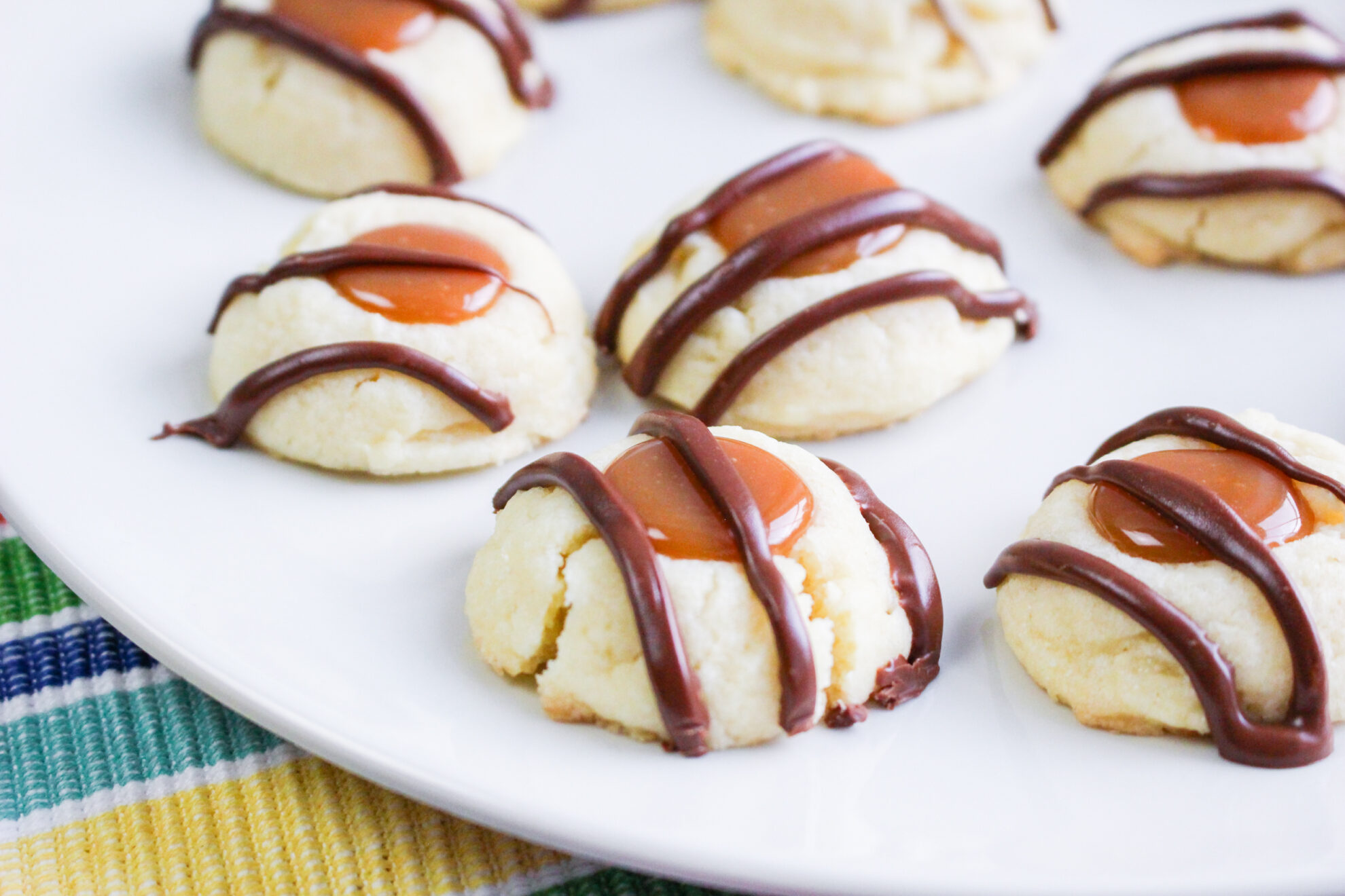 Twix Thumbprint Cookies - Thrifty Jinxy