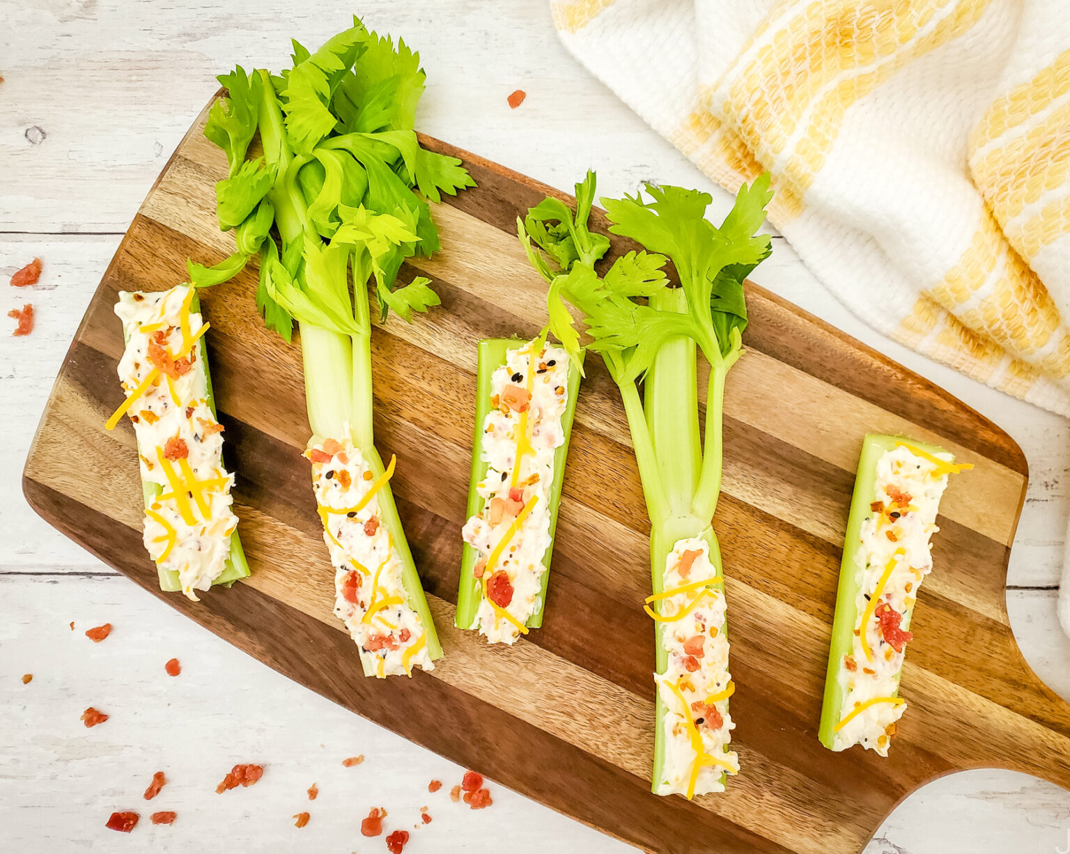 Stuffed Celery Recipe with Bacon and Cheese - Thrifty Jinxy