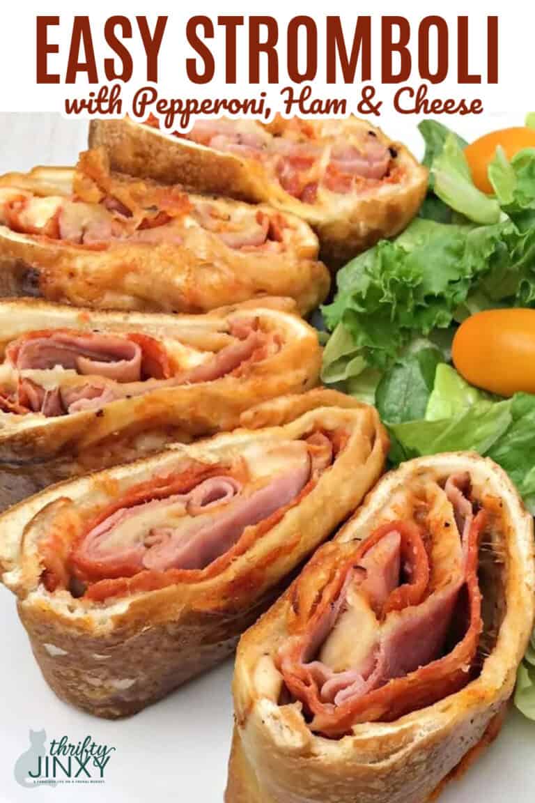 Easy Pepperoni Stromboli Recipe with Ham and Cheese - Thrifty Jinxy