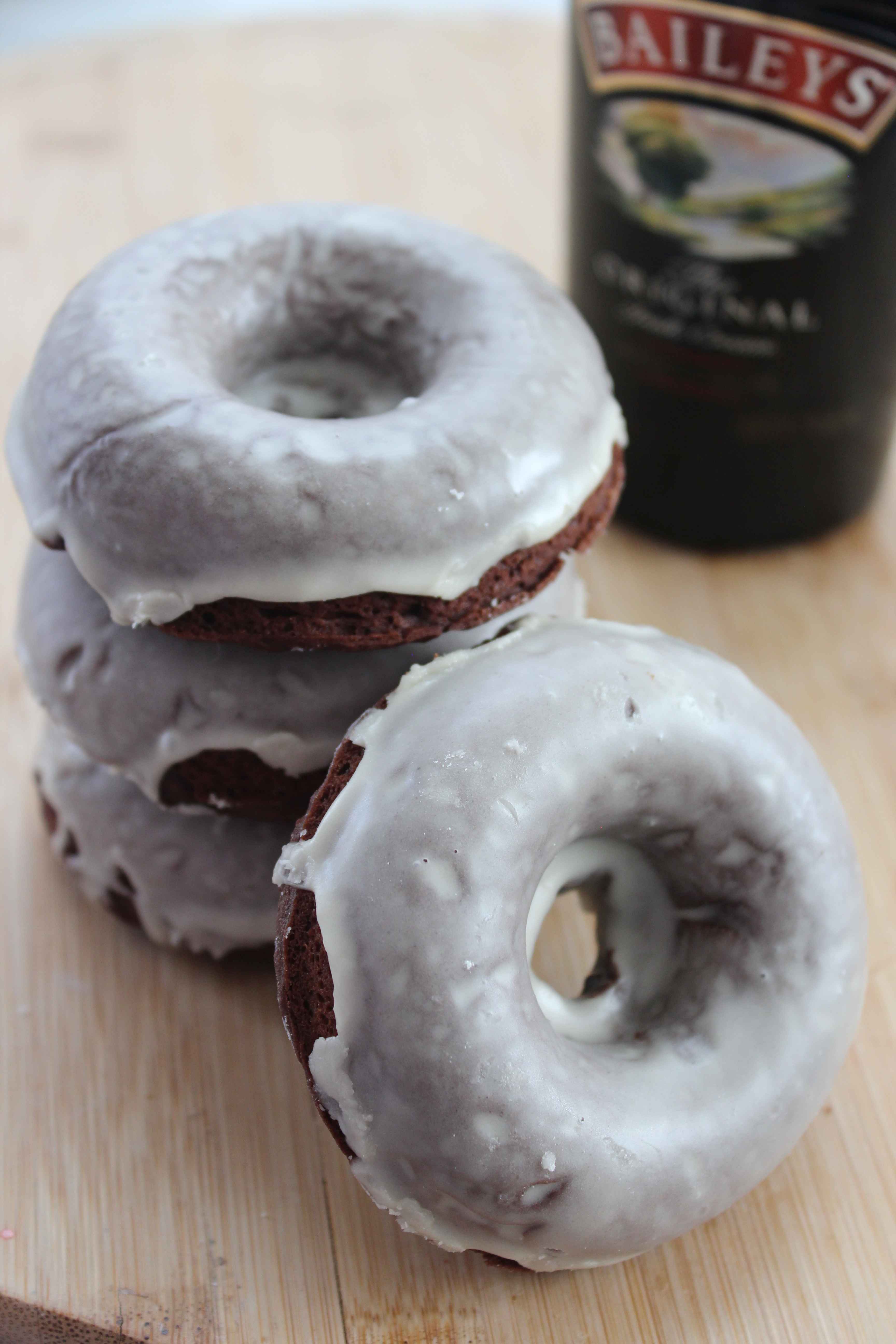 Chocolate Baked Guinness Donuts Recipe with Irish Cream Glaze - Thrifty ...