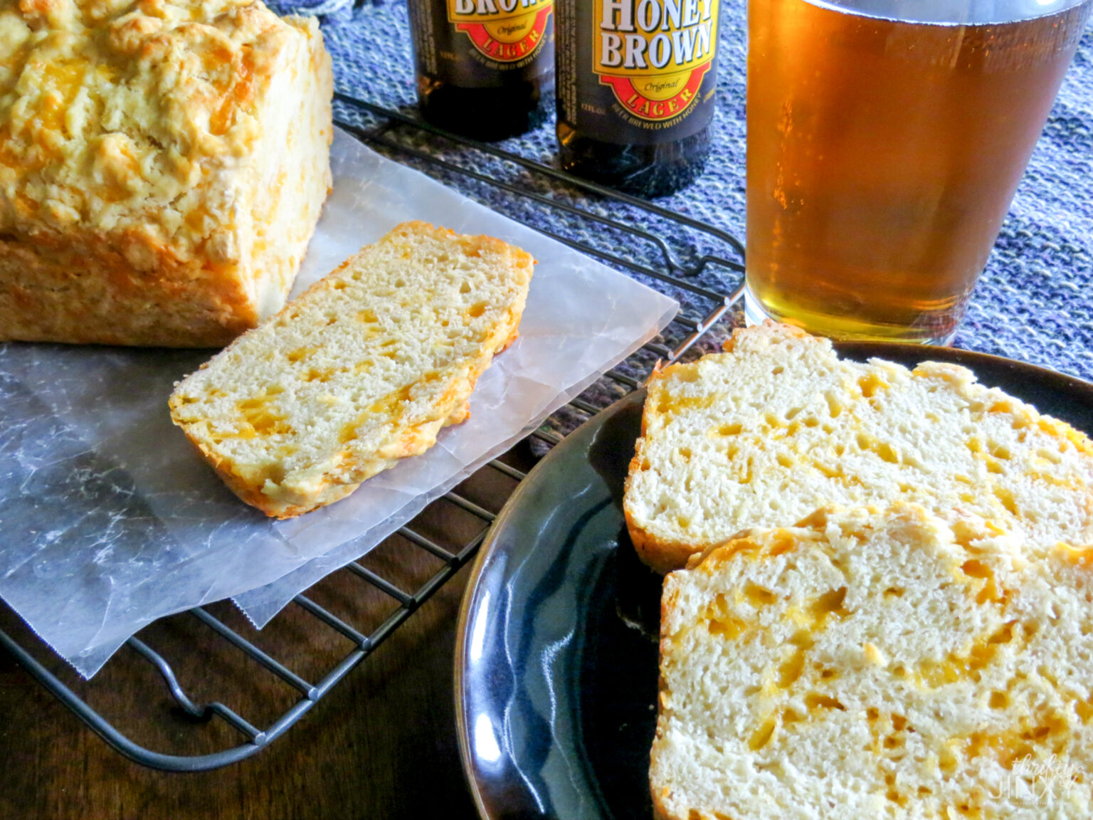 Super Easy Cheddar Beer Bread Recipe - Super GOOD Too! - Thrifty Jinxy