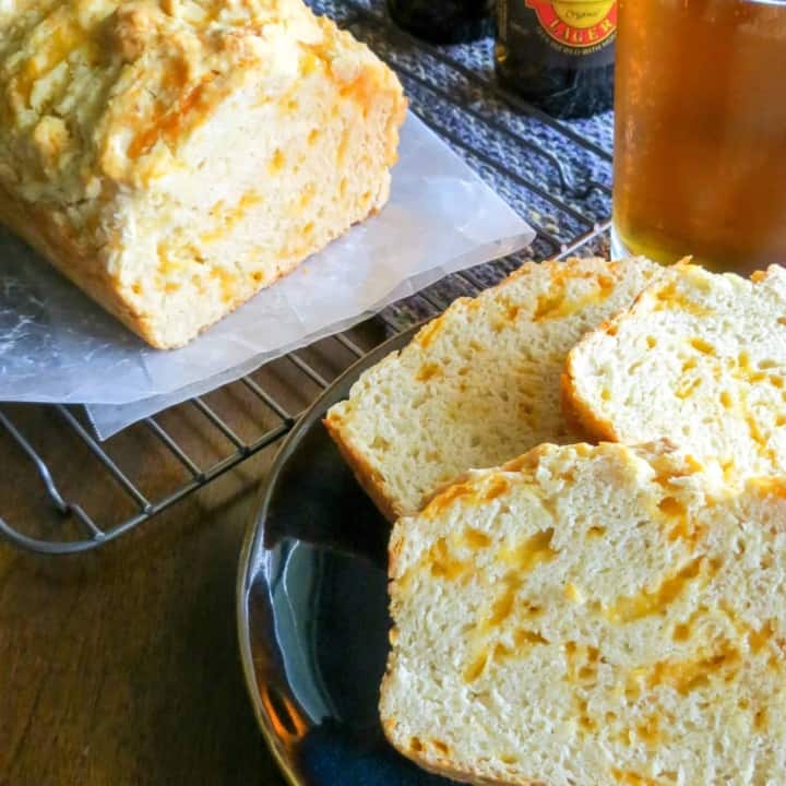 Super Easy Cheddar Beer Bread Recipe - Super GOOD Too! - Thrifty Jinxy