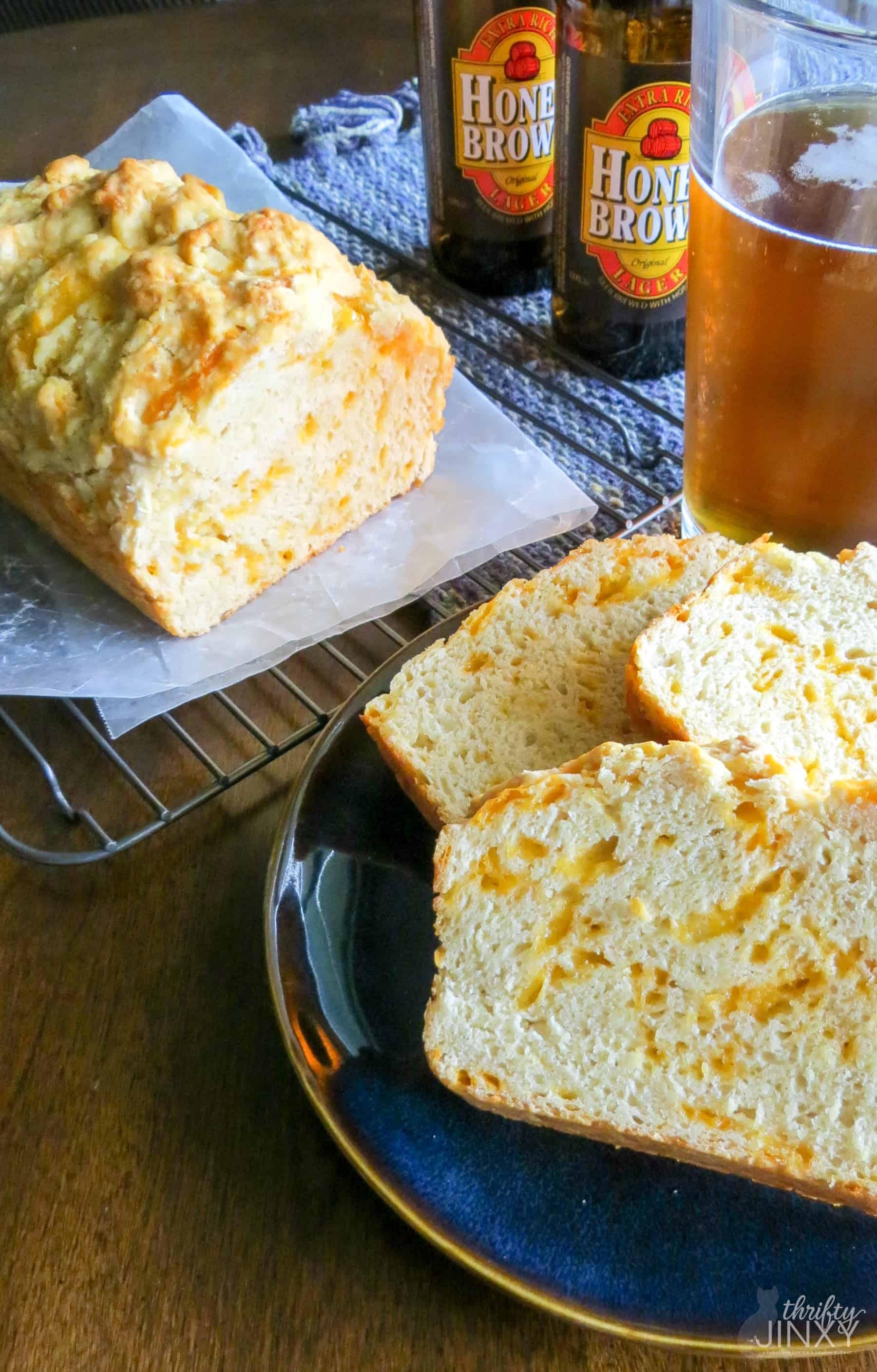 Super Easy Cheddar Beer Bread Recipe - Super GOOD Too! - Thrifty Jinxy