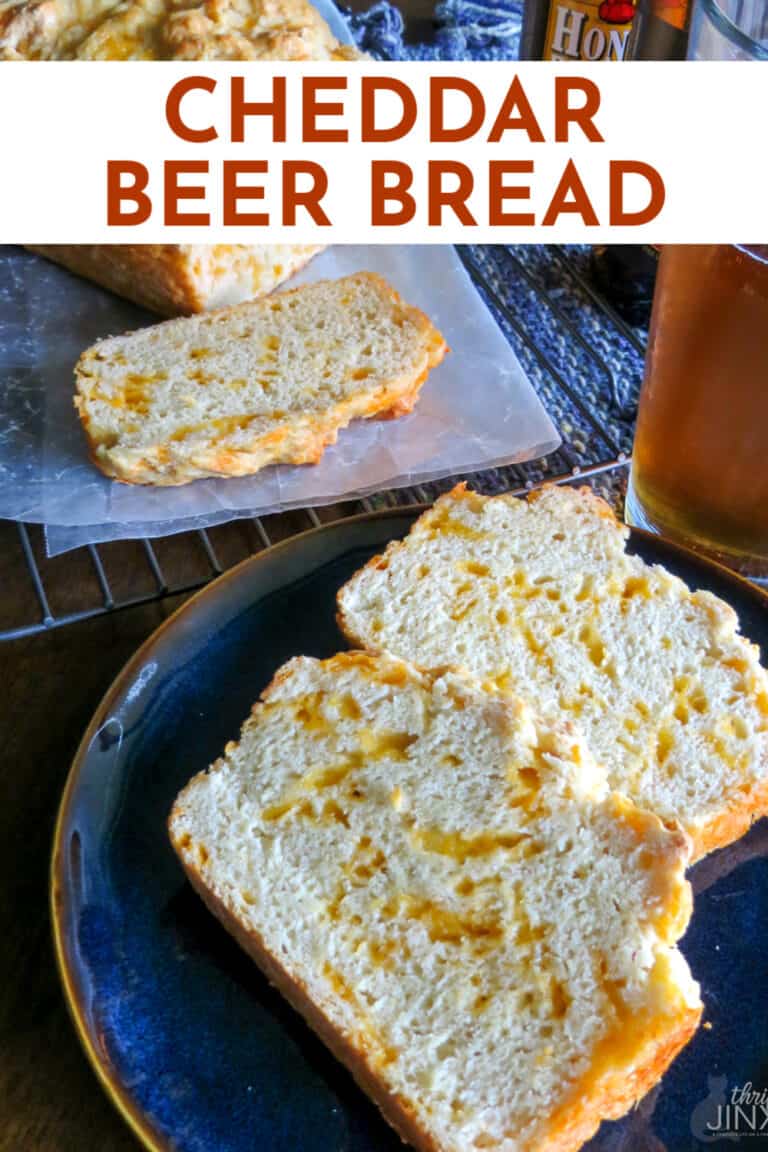 Super Easy Cheddar Beer Bread Recipe - Super GOOD Too! - Thrifty Jinxy