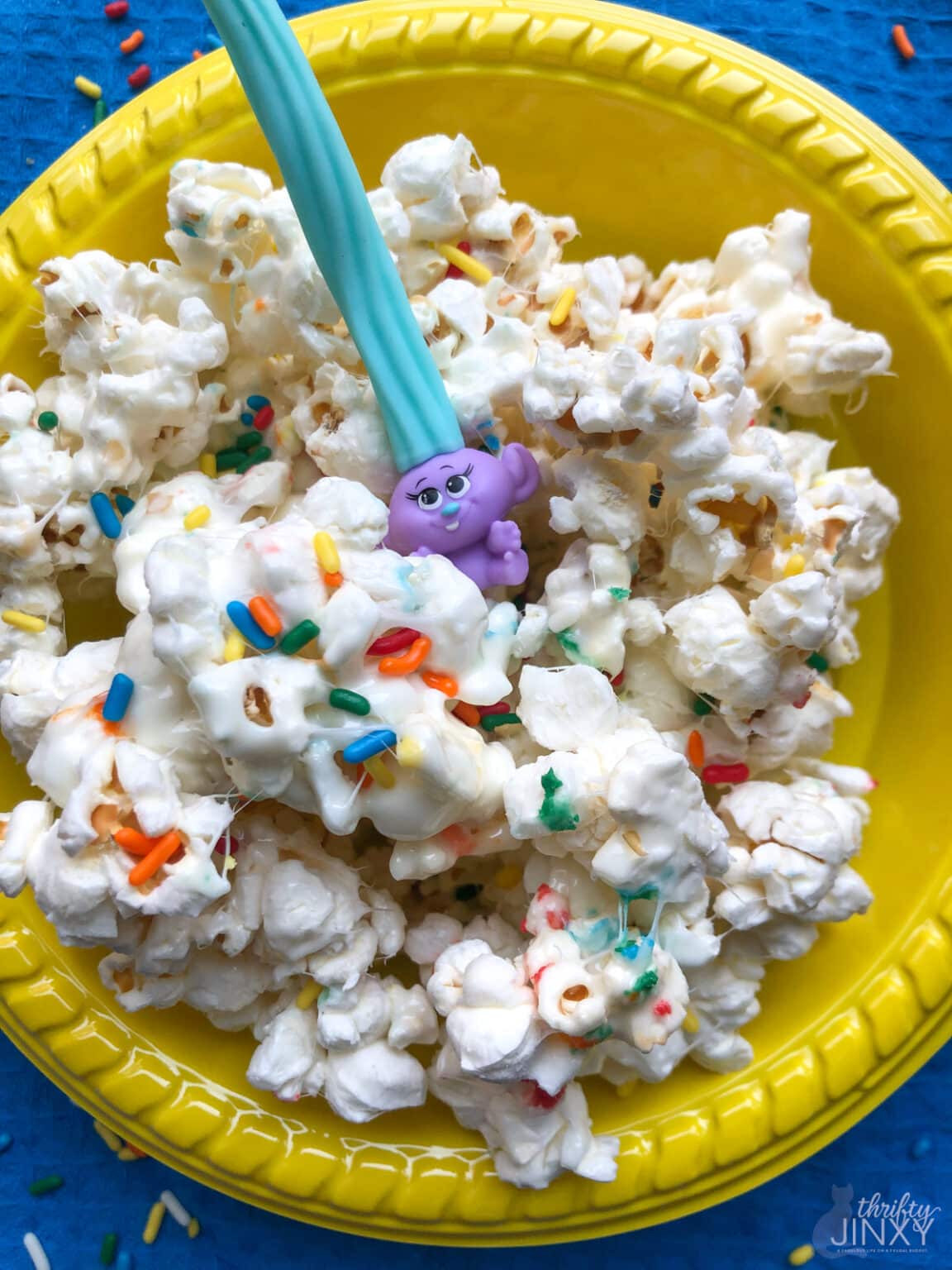 Trolls Popcorn Recipe - Movie Night Snack - Thrifty Jinxy