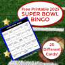 FREE Printable Super Bowl Bingo Cards for 2025 - Thrifty Jinxy