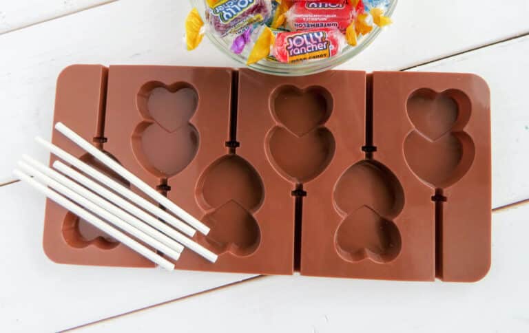 Easy DIY Valentine Heart Lollipops with Jolly Ranchers - Thrifty Jinxy