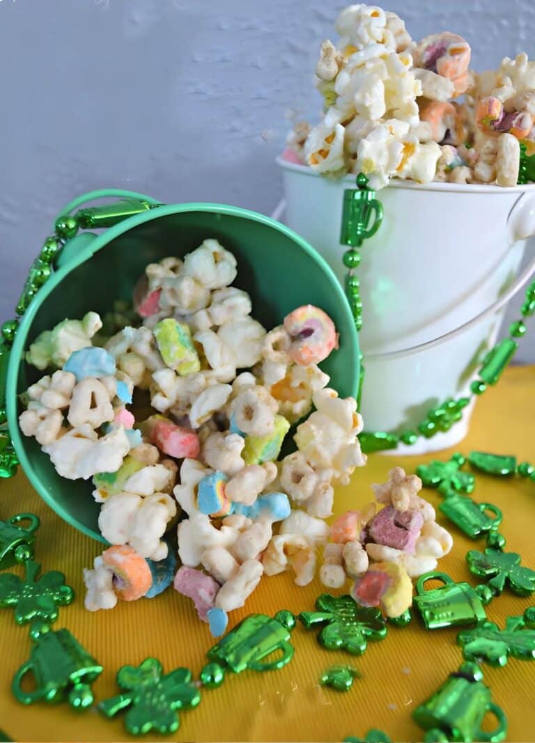Lucky Charms Popcorn with White Chocolate Recipe - Thrifty Jinxy