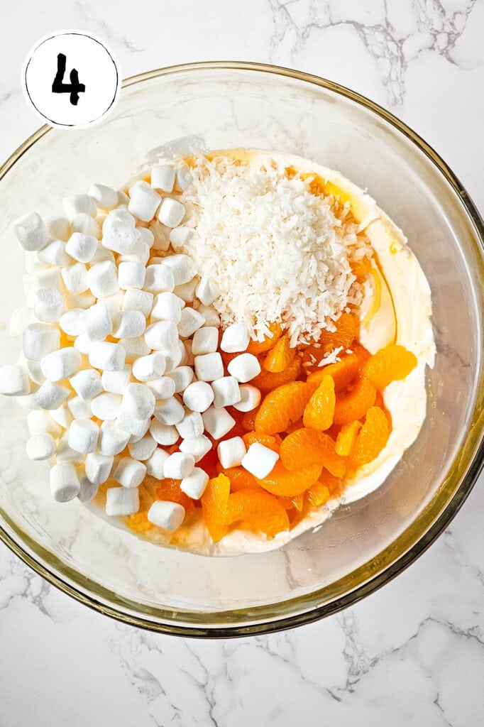 Mandarin Orange Marshmallow Salad - Thrifty Jinxy