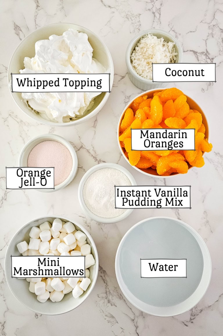 Mandarin Orange Marshmallow Salad - Thrifty Jinxy